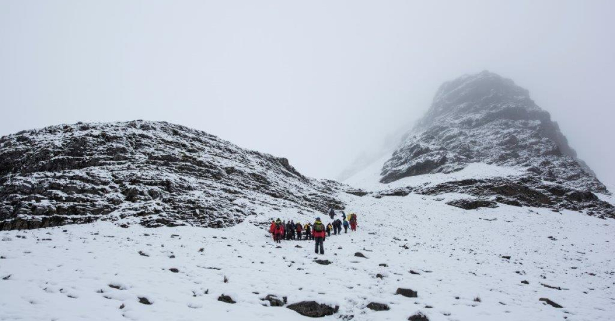 Possession Bay -Prince Olav Harbour and holding anchor on a blustery ...